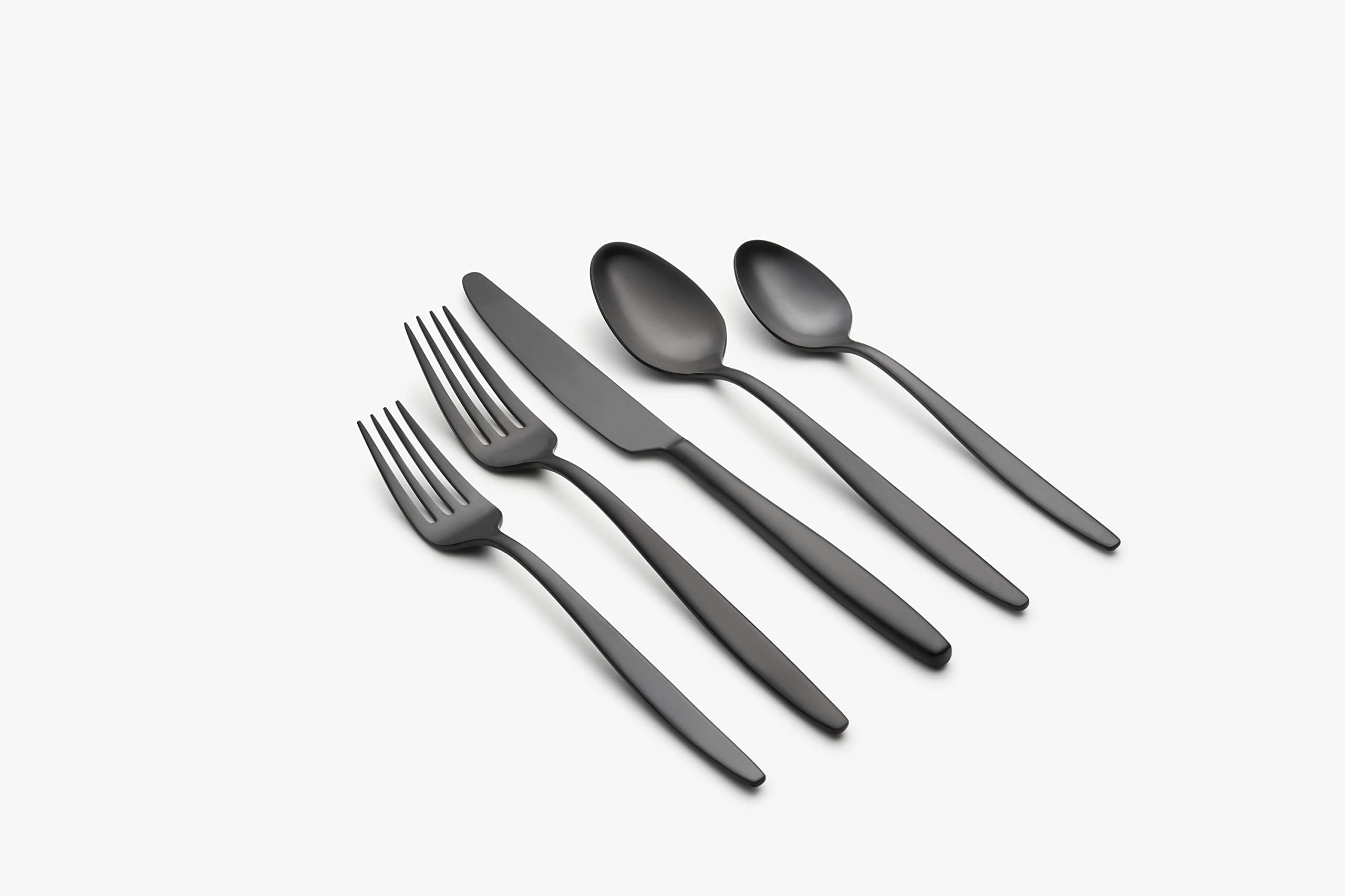 Cambridge Nylah PVD Black Satin 18/0 20-Piece Flatware Set - Walmart.com