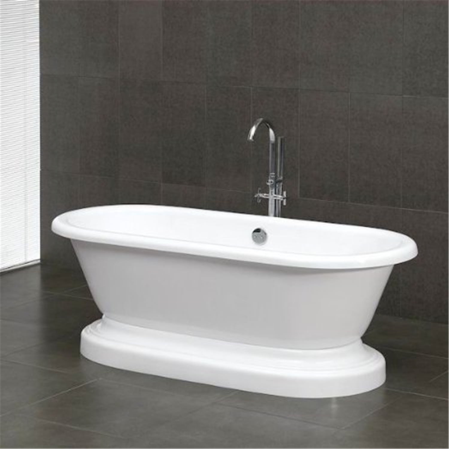Cambridge ADEP-7DH Acrylic Double Ended Pedestal Tub With Faucet ...