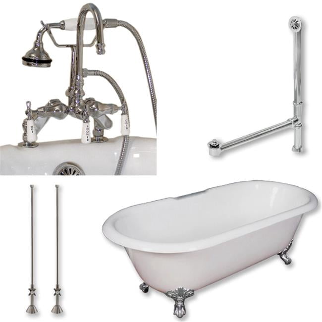 Cambridge Plumbing DE67-684D-PKG-CP-7DH Cast Iron Double Ended Clawfoot ...