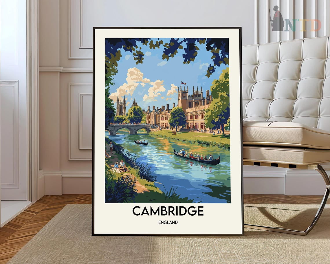 Cambridge Poster, Cambridgecambridge Print, Cambridge Photo, Cambridge ...
