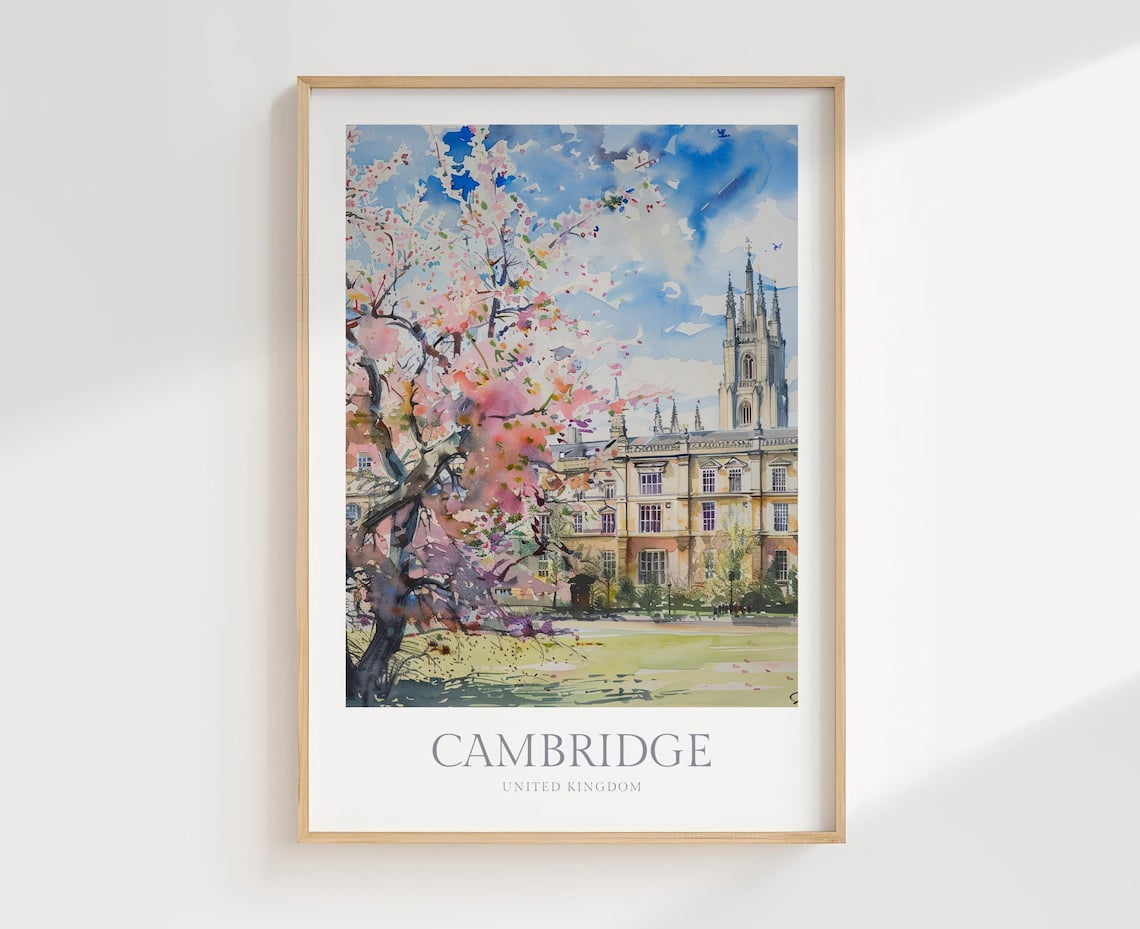 Cambridge Poster United Kingdom England Art University Poster ...