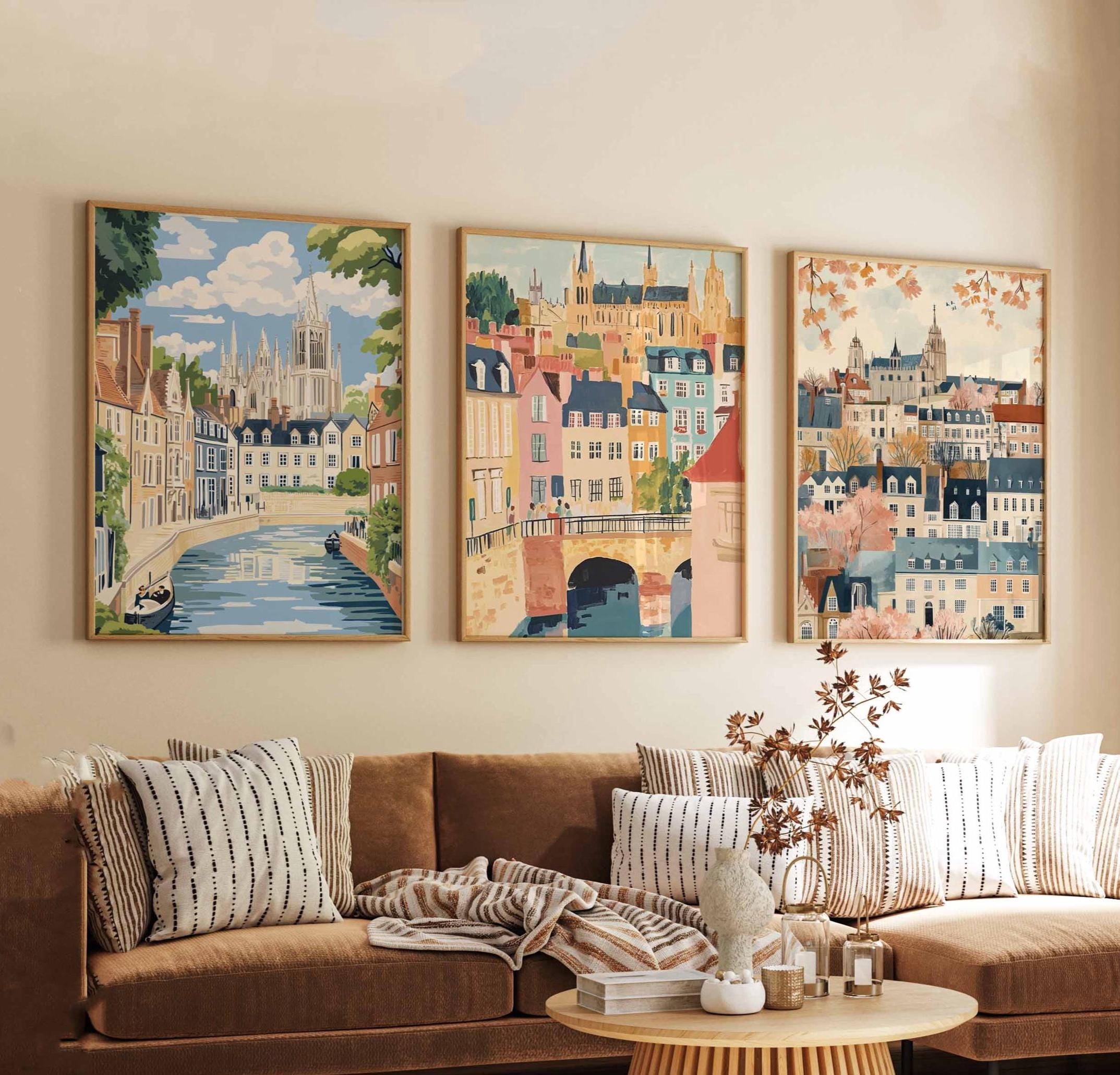 Cambridge Posters England Prints Cambridge Travel Poster Set Historic ...