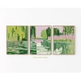 Cambridge River Green Riverside Modern Linocut Style Landscape English ...