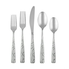 Cambridge Sand Flatware Set, 45-Piece with Caddy, Stainless Steel ...