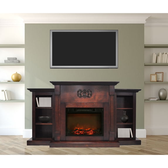 Cambridge Sanoma 72'' Electric Fireplace with Charred Log Insert | For ...