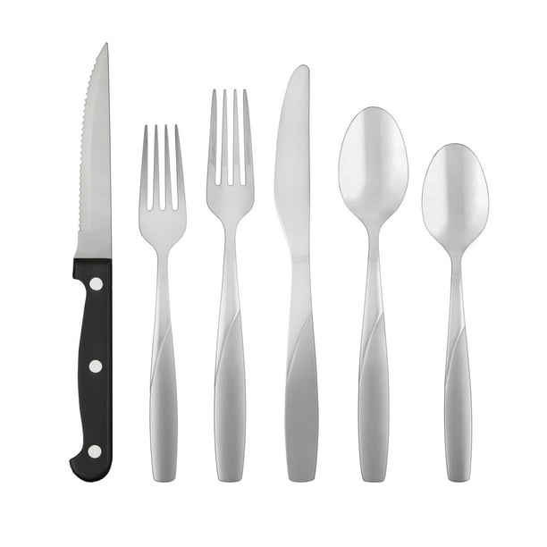 Cambridge Saunter Sand 36-Piece Flatware Set with Steak Knives, Service for 6 - Walmart.com