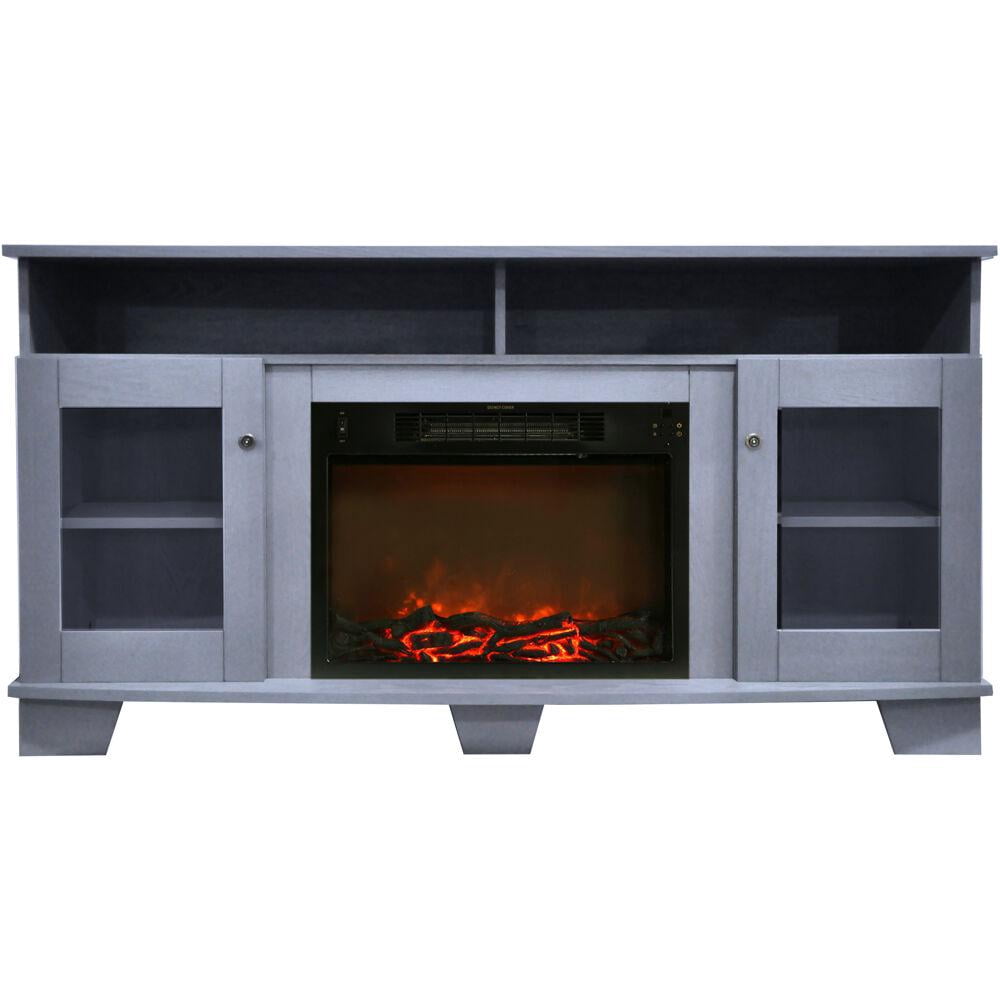 Cambridge Savona 59'' Rustic Electric Fireplace with Log Insert | TV ...