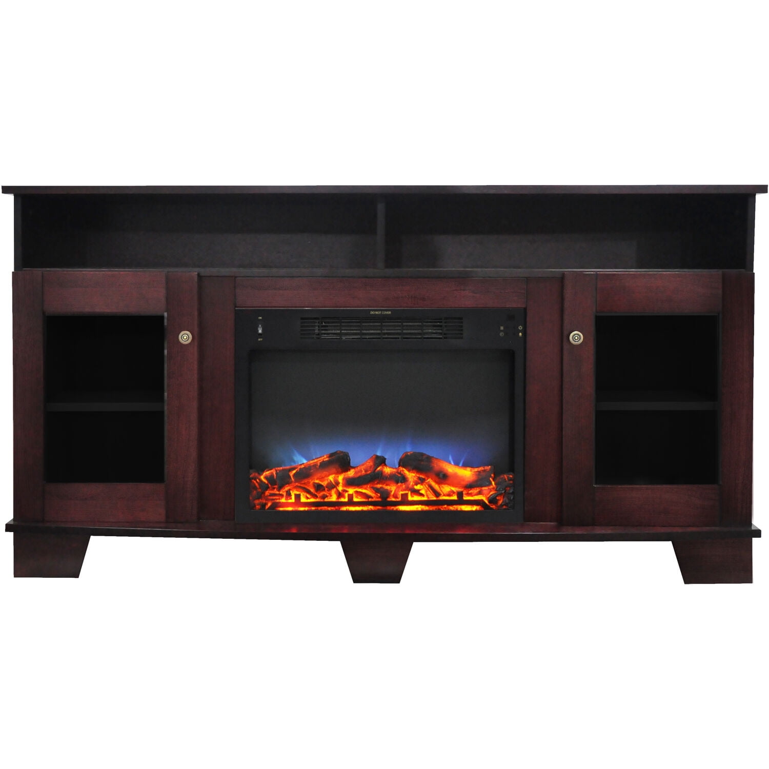 Cambridge Savona 59" Rustic Electric Fireplace TV Stand with Realistic ...
