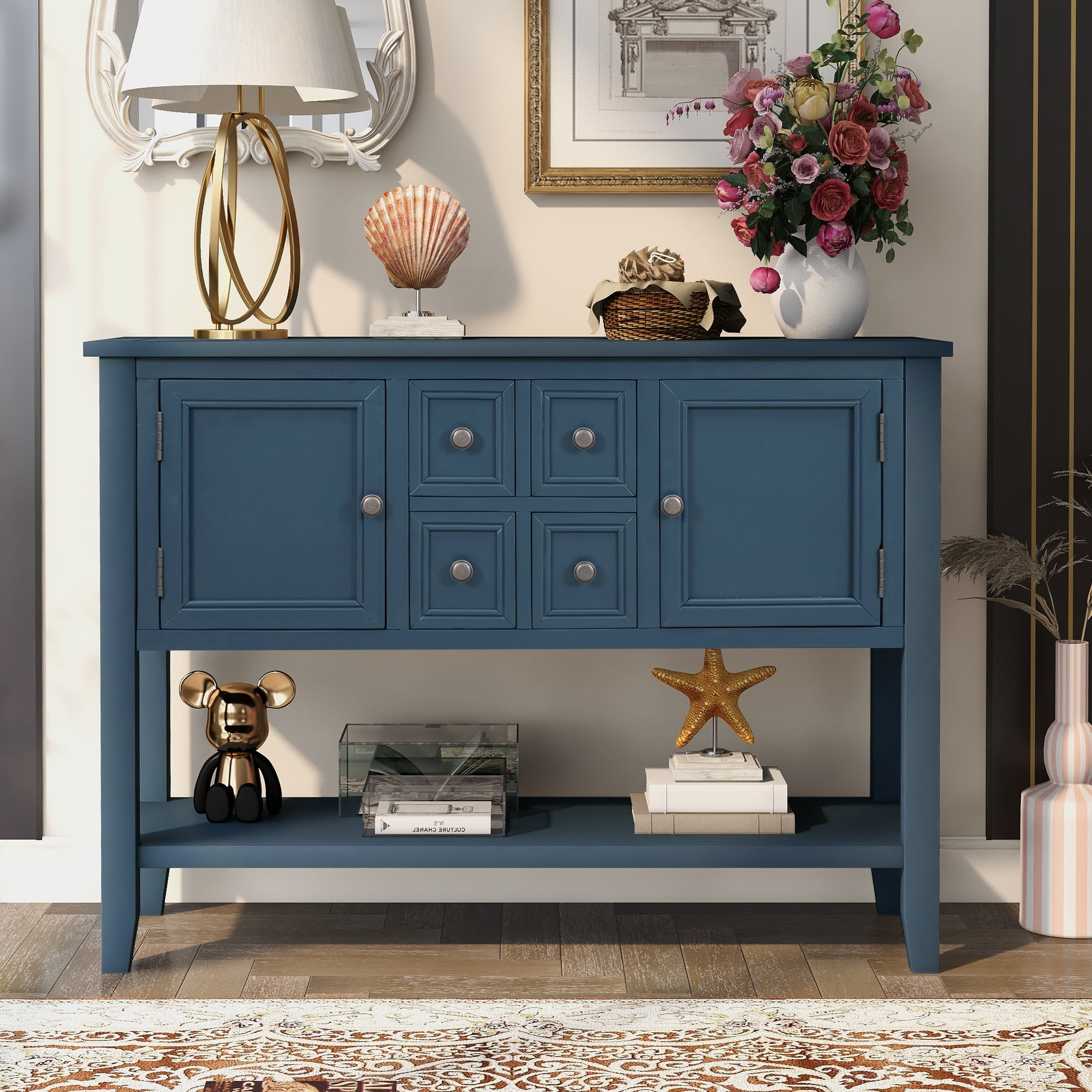 Cambridge Series Buffet Sideboard Console Table Antique Navy - Walmart.com