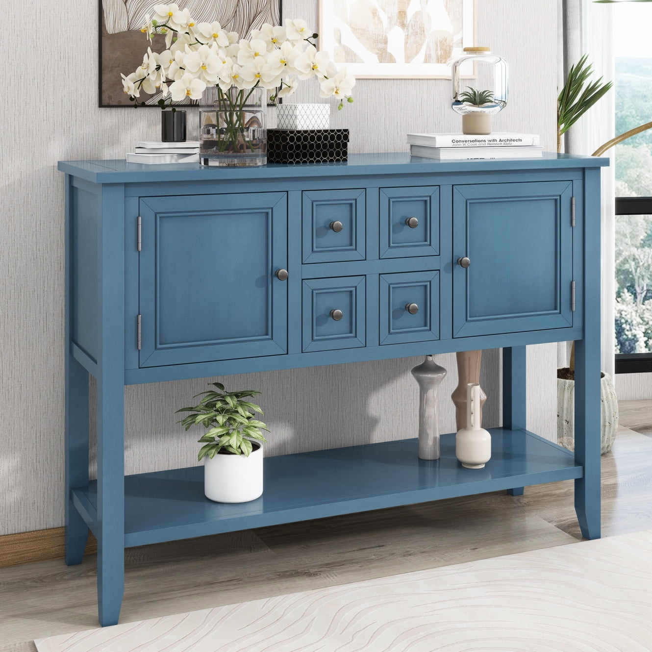 Cambridge Series Vintage Console Table, Console Tablewith Open Storage ...