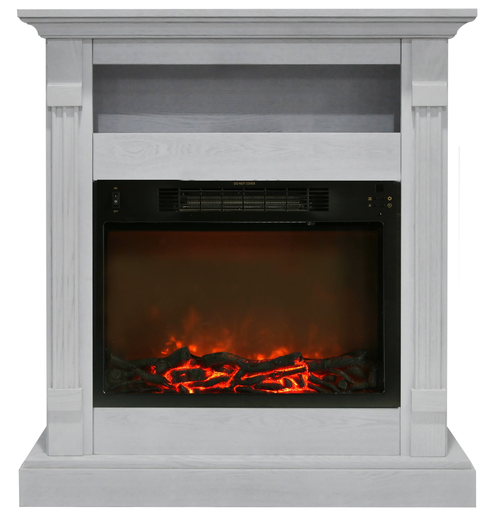 Cambridge Sienna 34" Freestanding White Mantel Electric Fireplace ...