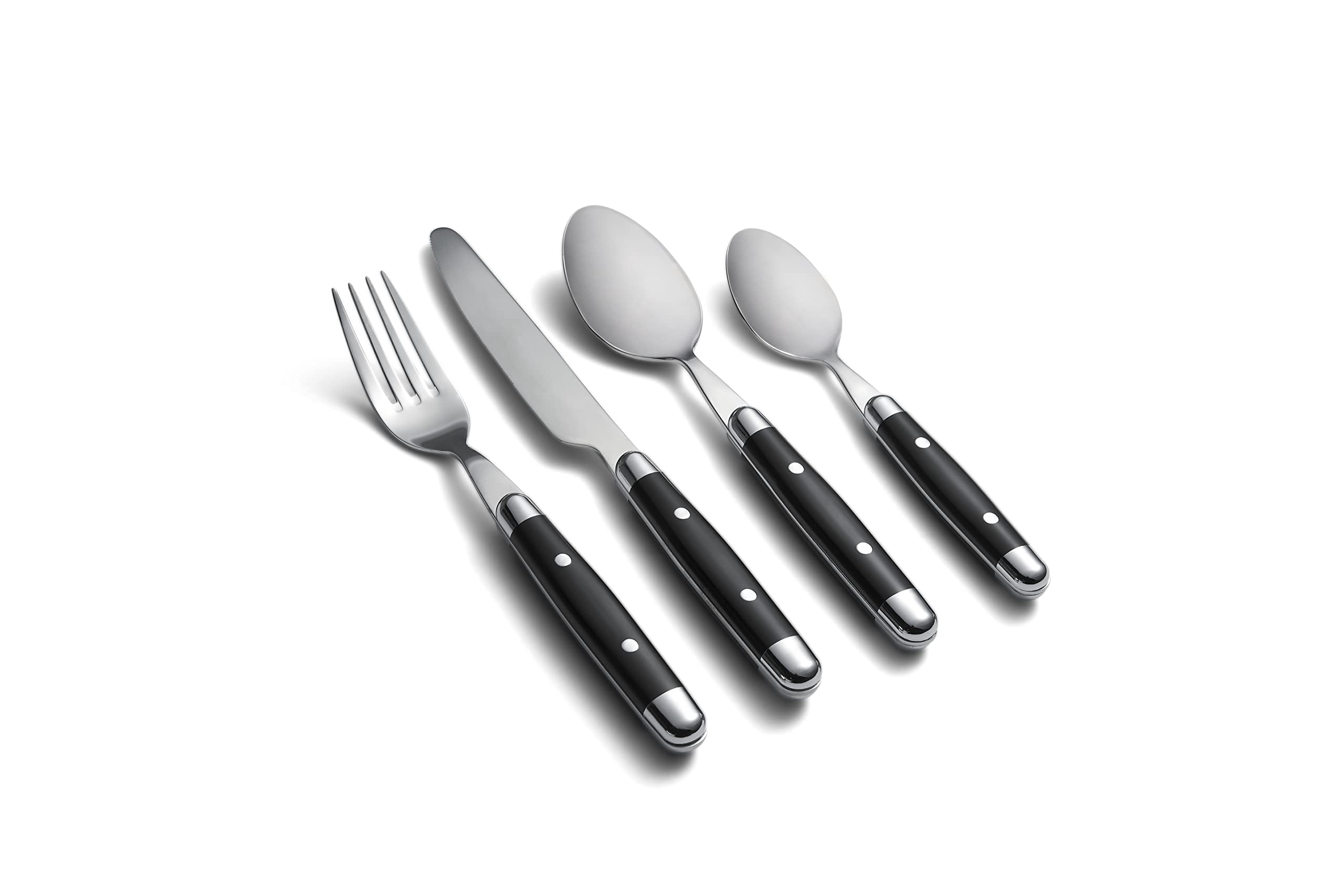 Cambridge Silversmiths 16 Piece Jubilee Flatware Set, Black C80 ...