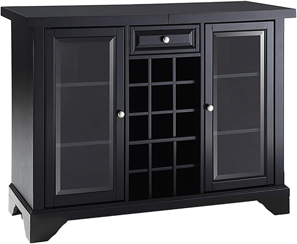 Cambridge Sliding Top Bar Cabinet with Storage Shelves Drawer and ...