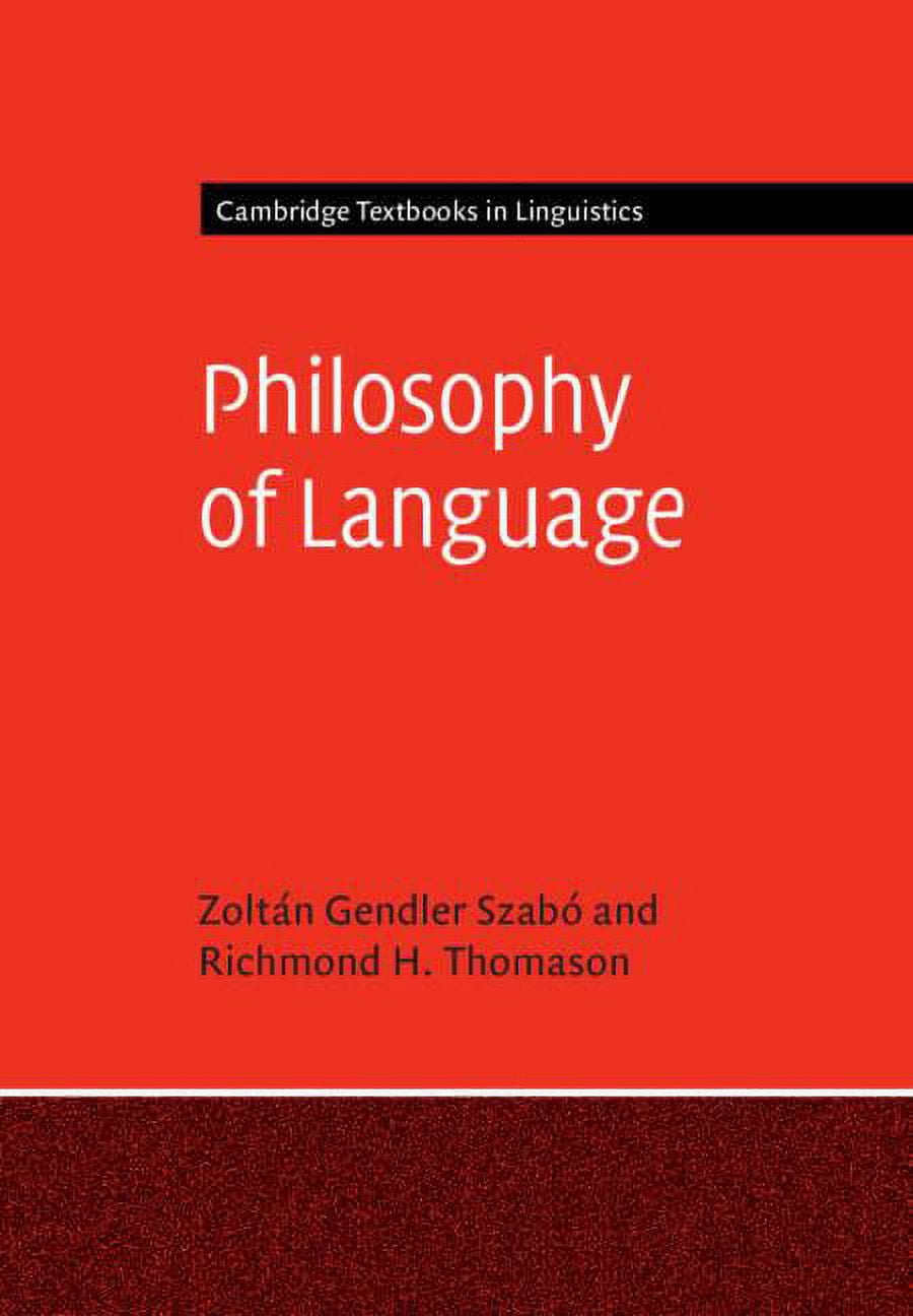 Cambridge Textbooks in Linguistics Philosophy of Language, (Hardcover ...