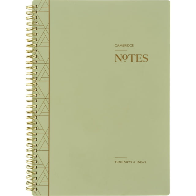Cambridge WorkStyle Wirebound Notebook, 80 Sheets, Moss, Large, 8.25" x ...