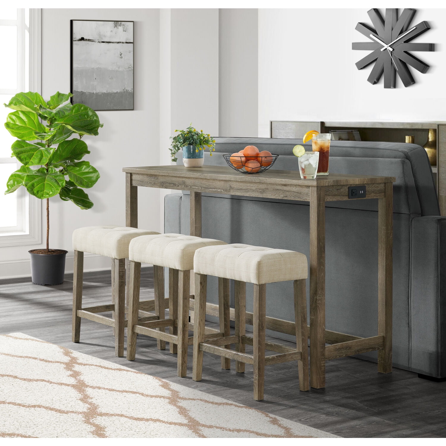 Cambridge Wyeth Dining 4-Piece Bar Set with Table and 3 Stools ...