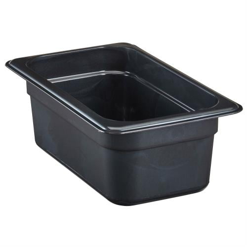 Cambro 1/4 GN Steam Table Pans, High Heat Plastic, 4" Deep, 6PK, Black ...
