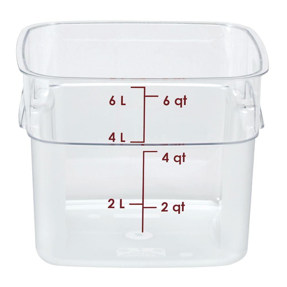 Cambro CamSquares FreshPro Series Food Storage Container, 6 Qt - 9"L x ...