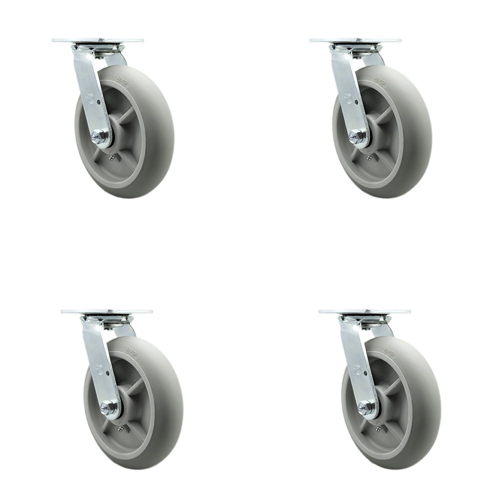Cambro Camcruiser Vending Cart Caster Set with 4 Bolt on Swivel Locks ...