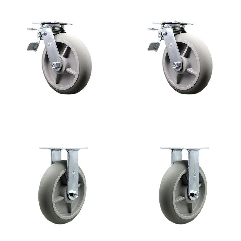 Cambro Camcruiser Vending Caster Replacement Set with 2 Brakes and 2 ...