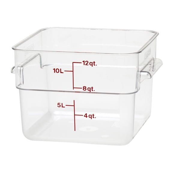 Cambro, Food Storage Container, 12SFSCW135, 12QT Square Clear - Walmart.com