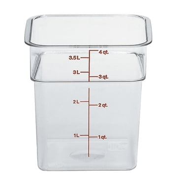 Cambro Large Storage Plastic Translucent 4QT Square Food Container ...