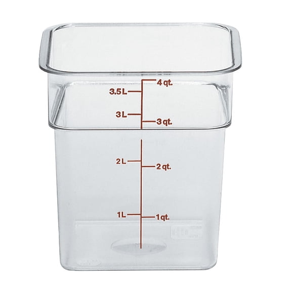 Cambro Clear 4QT Square Food Container 4SFSCW135 - Walmart.com