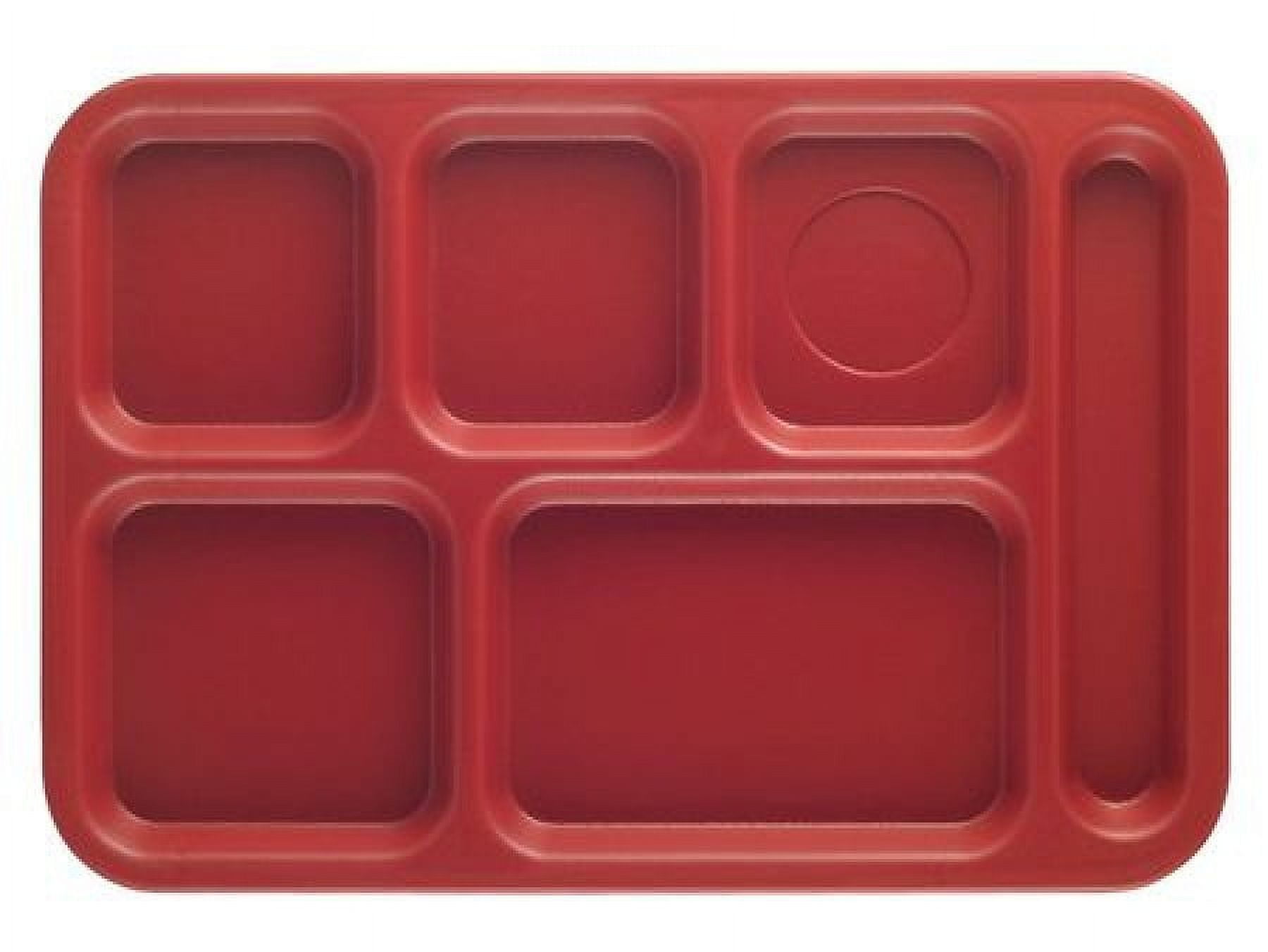 Cambro School Penny-Saver 10" X 14" 6 Compartment Tray, Cranberry ...