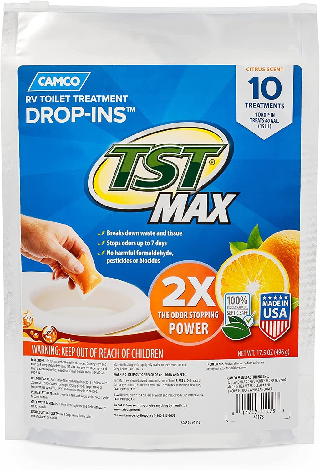 Camco 40264 - RV Trailer Camper Sanitation Tst Max Drop-Ins Camco RV ...