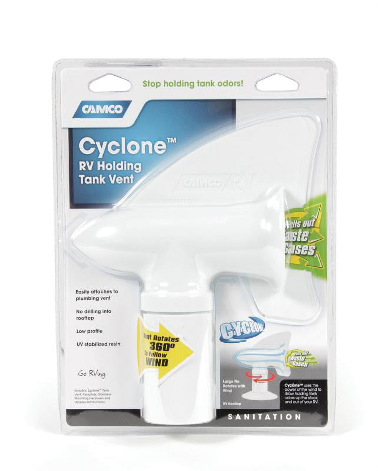 Camco 40595 Cyclone Plumbing Vent - White - Walmart.com