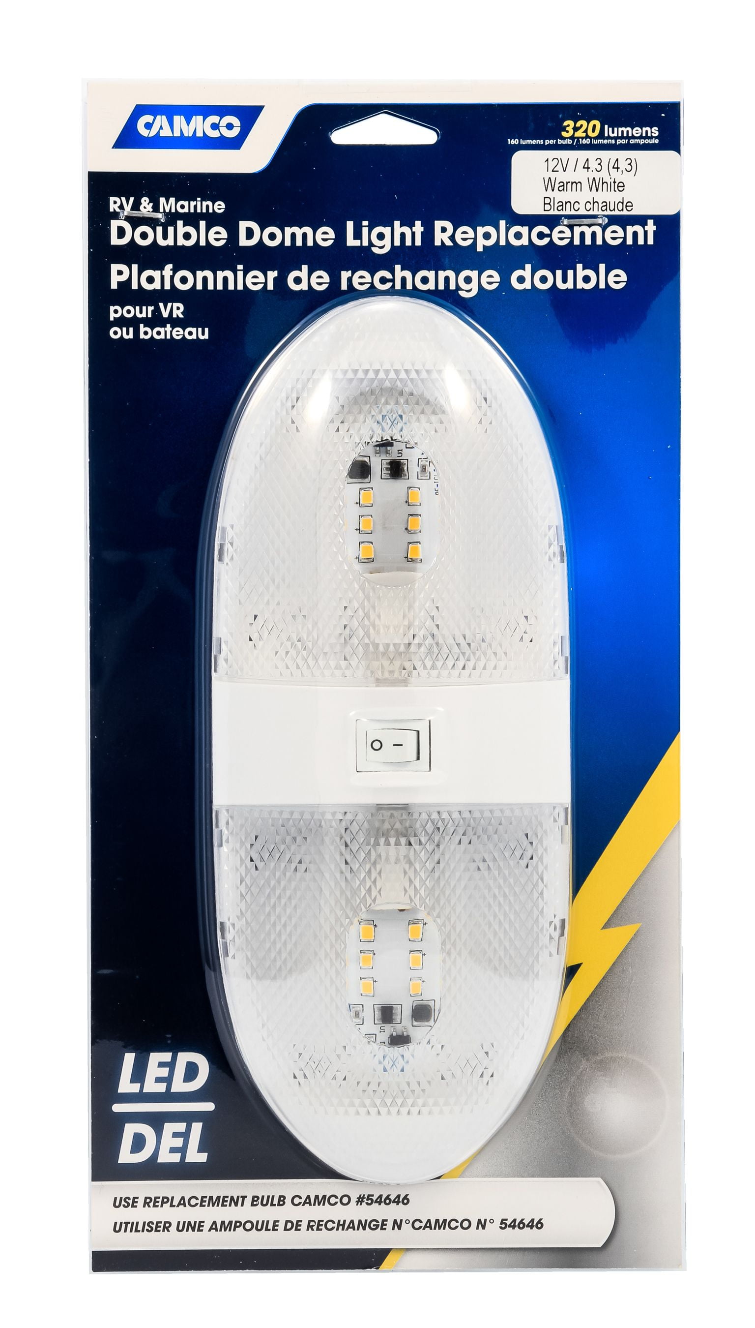 Camco 41321 12V Double Dome Light Kit 320 Lumens - Walmart.com