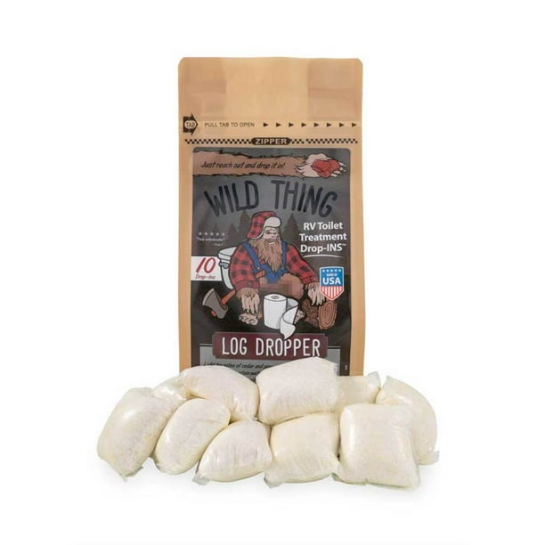 Camco 41471 Wild Thing RV Toilet Treatment Drop-Ins, Log Dropper - Pack ...