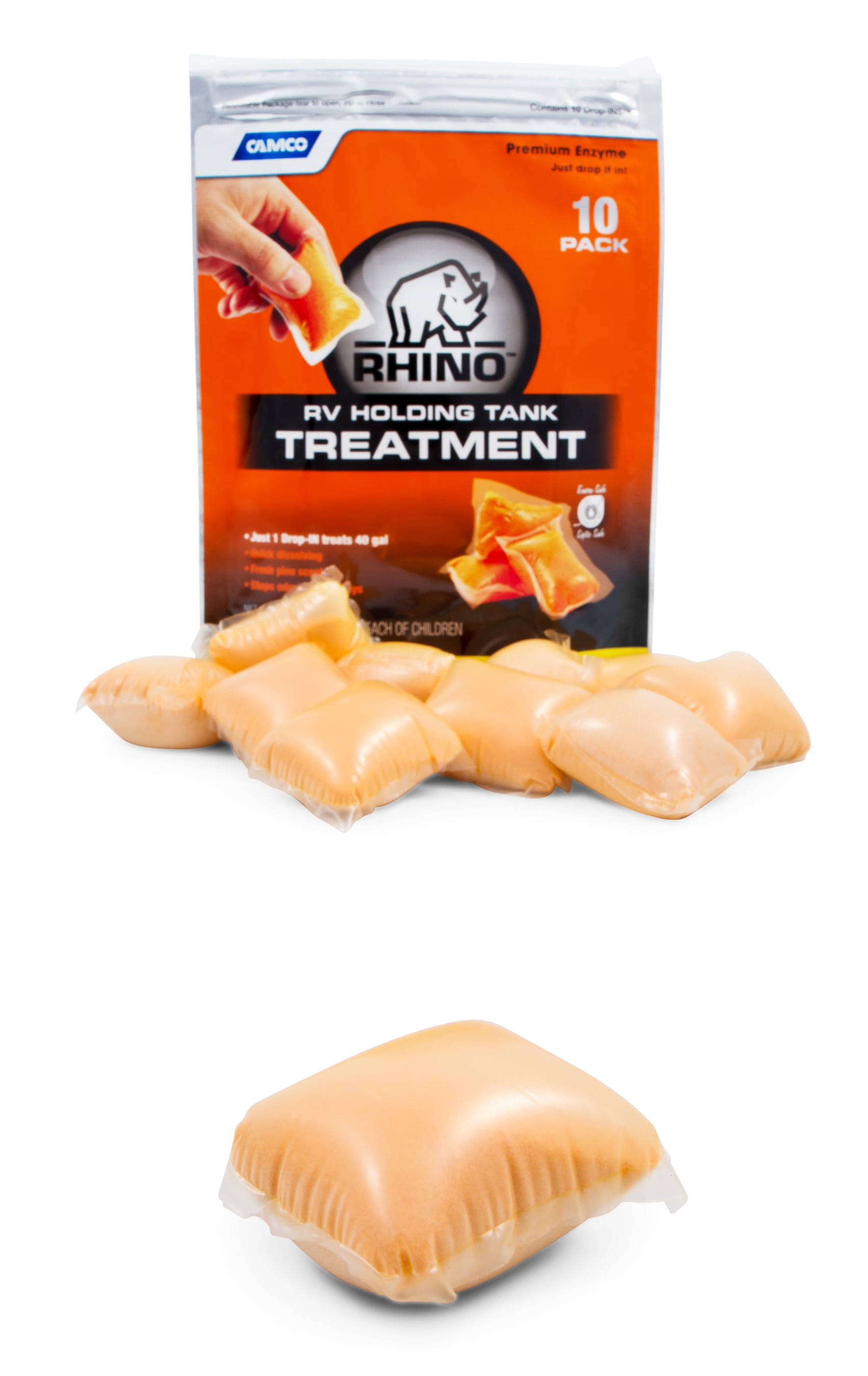 Camco 41519 Rhino Drop-Ins Rv Holding Tank Treatment, 10 Pack - Walmart.com
