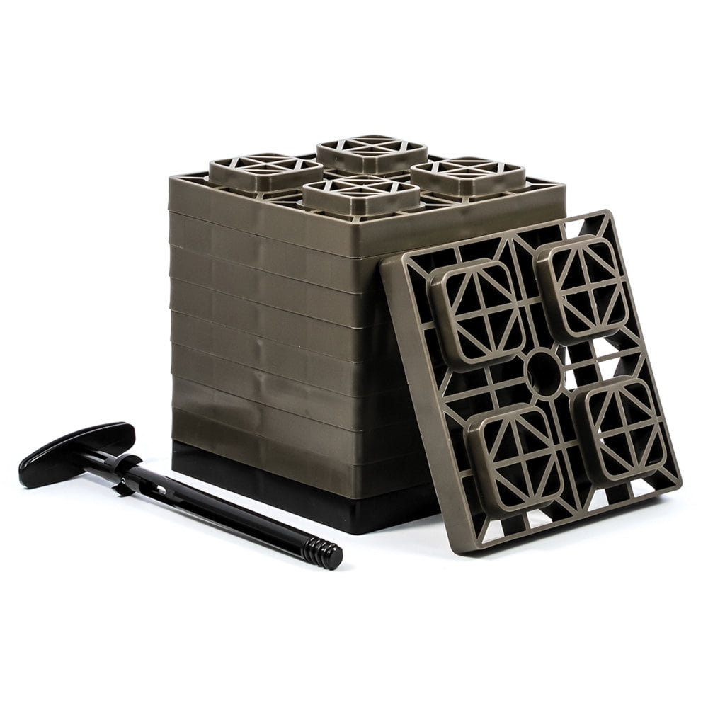 Camco 44521 Brown Fasten Leveling Block with T-Handle, 2x2, Pack of 10 ...