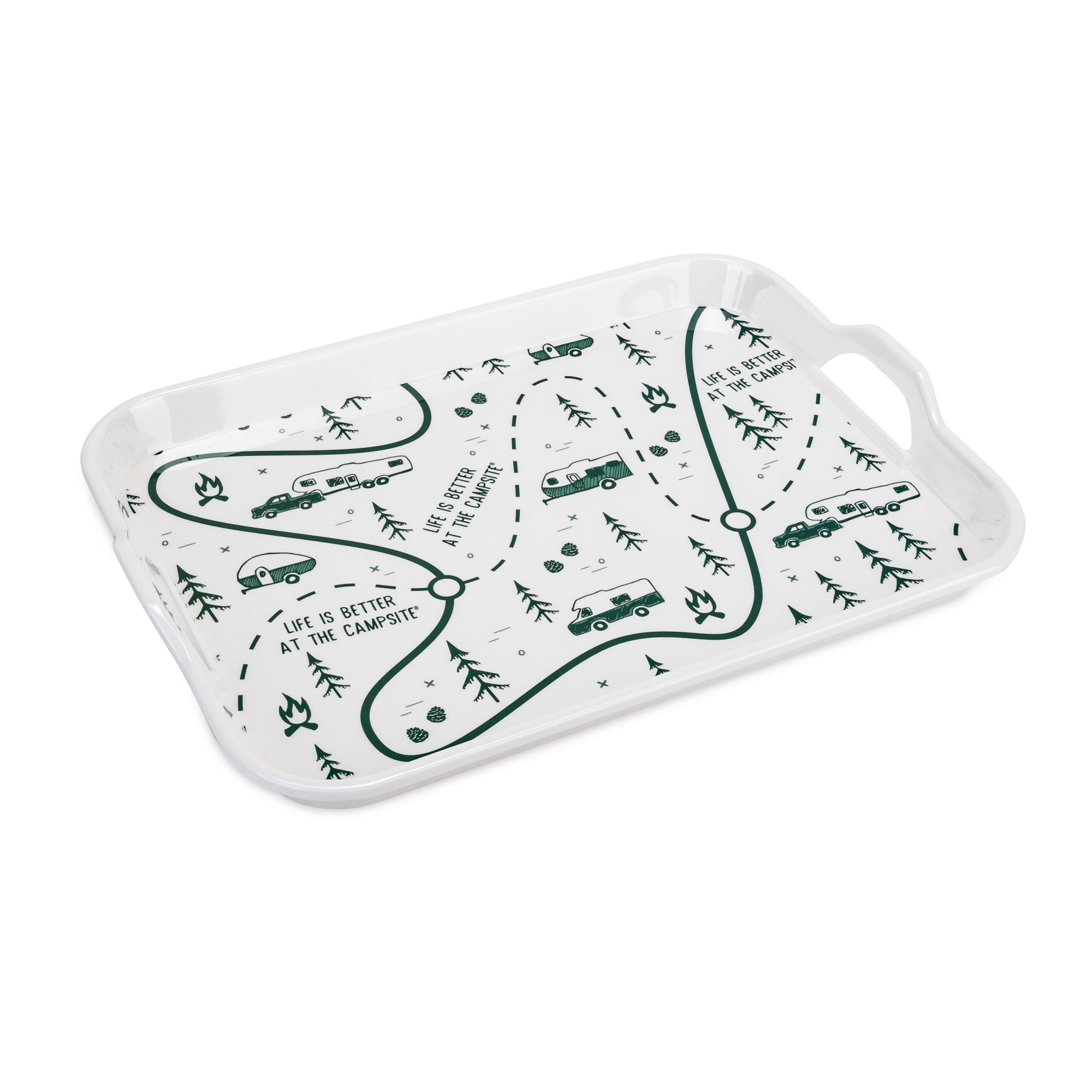 Camco Melamine RV Serving Tray with Map Design - Perfect for Picnic ...