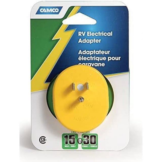 Camco PowerGrip Adapter 55223 Camper Plug Adapter - 15M/30F AMP - 2 ...