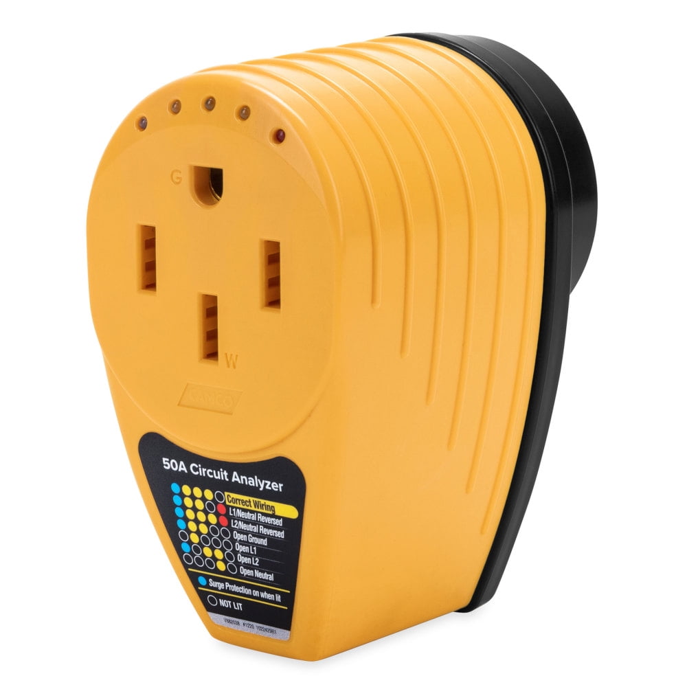 Camco 55309 Power Grip Power Defender RV 50-Amp Circuit Analyzer with ...