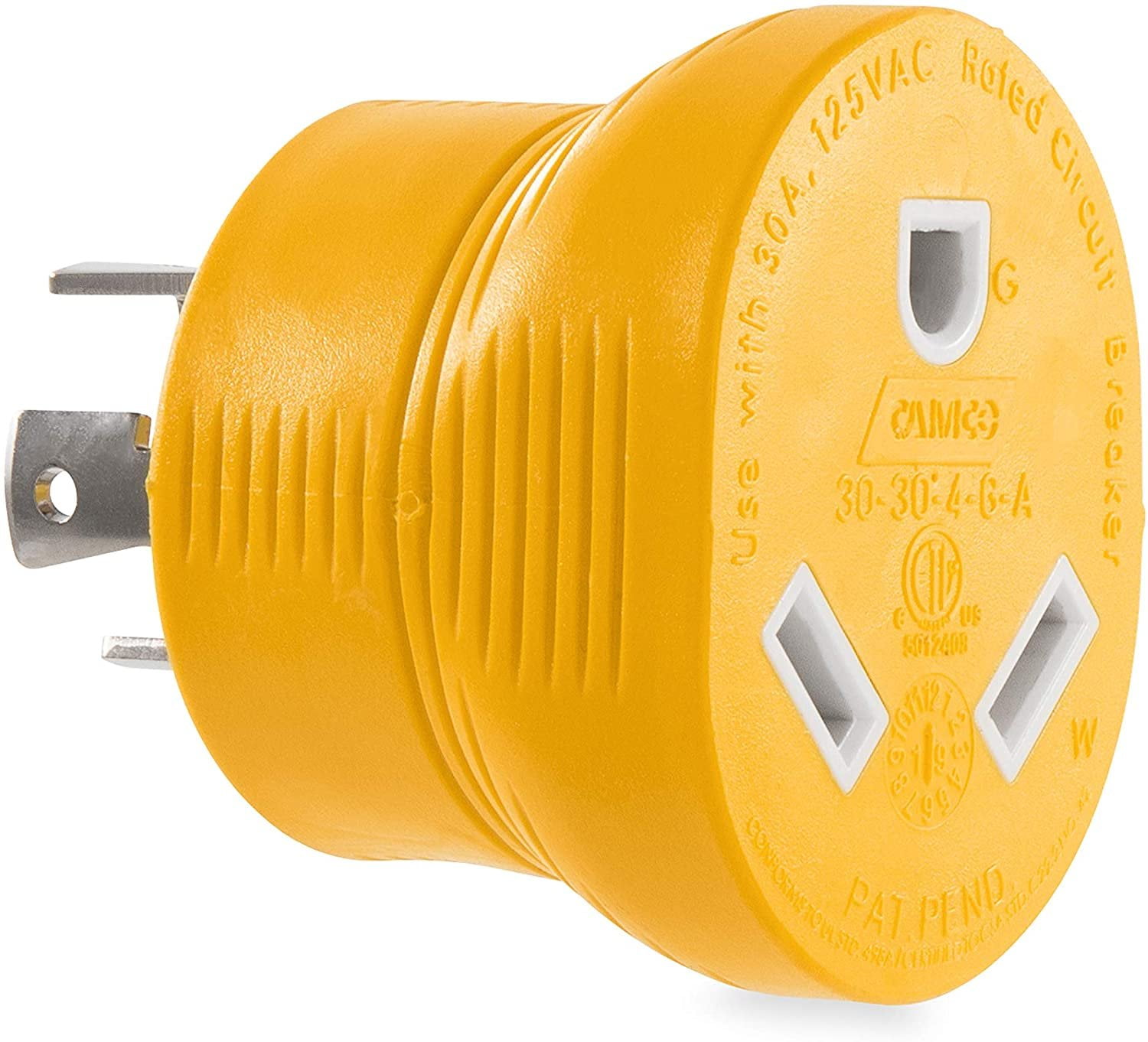 Camco 55338 PowerGrip 30 Amp 4-Prong Generator Adapter , ORANGE ...