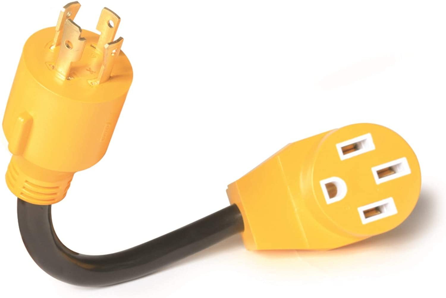 Camco 55422 Power Grip RV Generator Adapter, 4-Prong, 12-in, 50-Amp ...