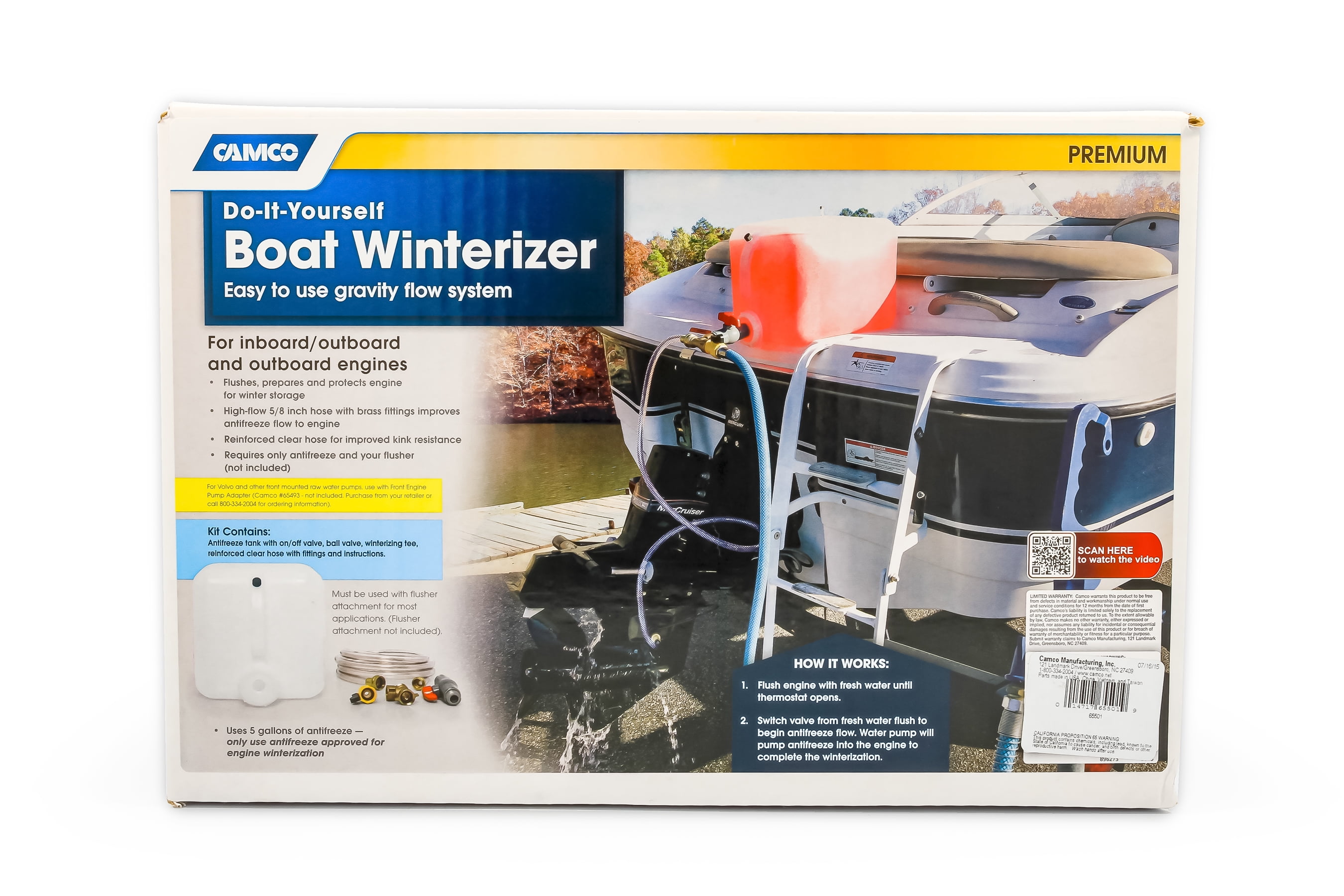 Camco 65501 Easy-to-Use Marine Outboard Motor Winterizing Kit with ...