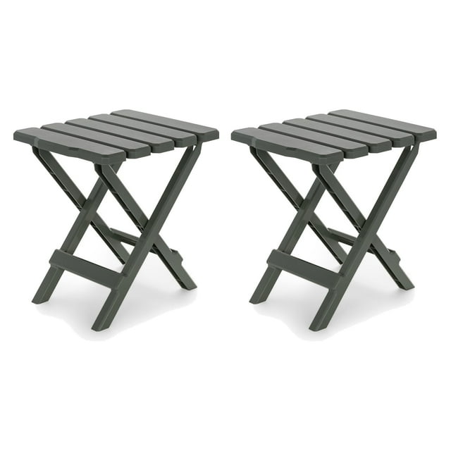 Camco Adirondack Camping Small Plastic Folding Side Table, Sage (2 Pack ...