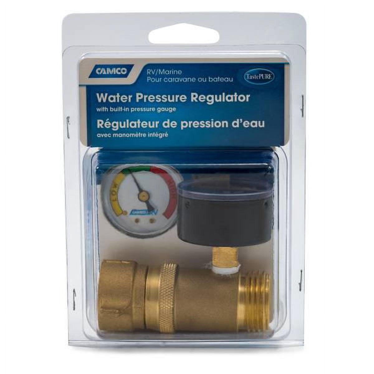 Camco Camco Brass Water Pressure Regulator with Gauge - Walmart ...