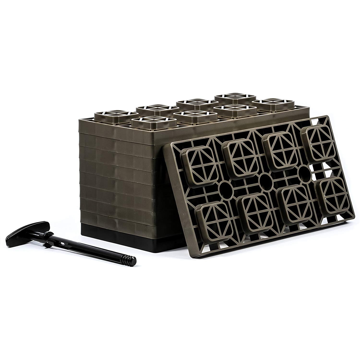 Camco FasTen 4x2 Durable RV Camper Leveling Stabilizer Blocks for Dual ...