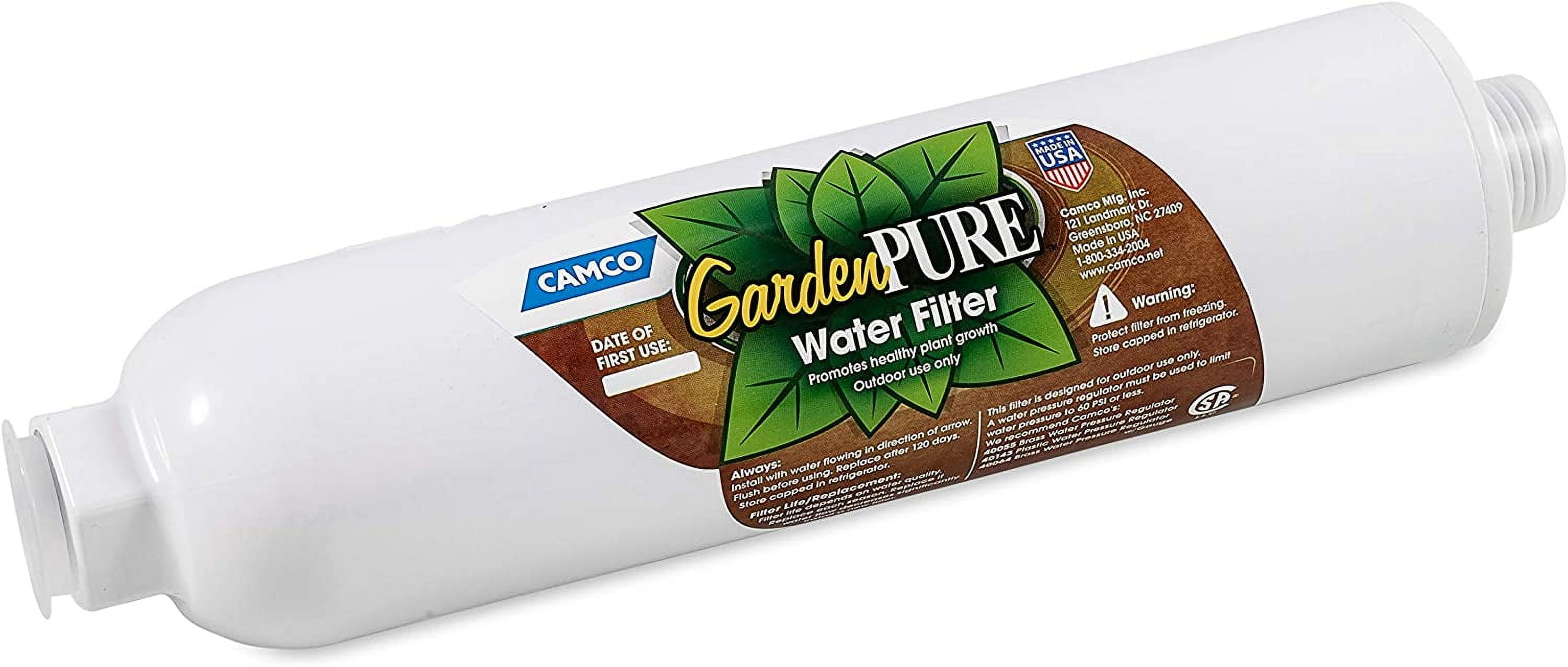 Camco GardenPURE Carbon Water Hose Filter for Hydro/Aeroponic Gardening ...
