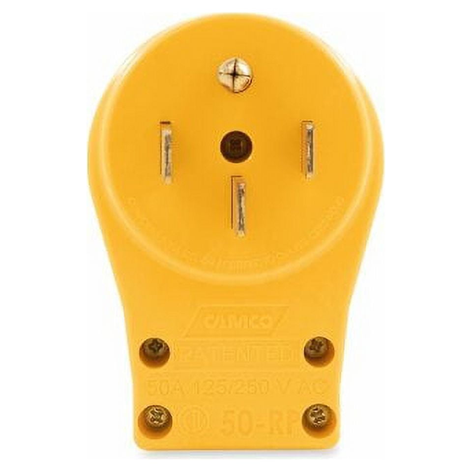 Camco Heavy Duty RV 50 AMP Male Plug Replacement with Power Grip Handle ...