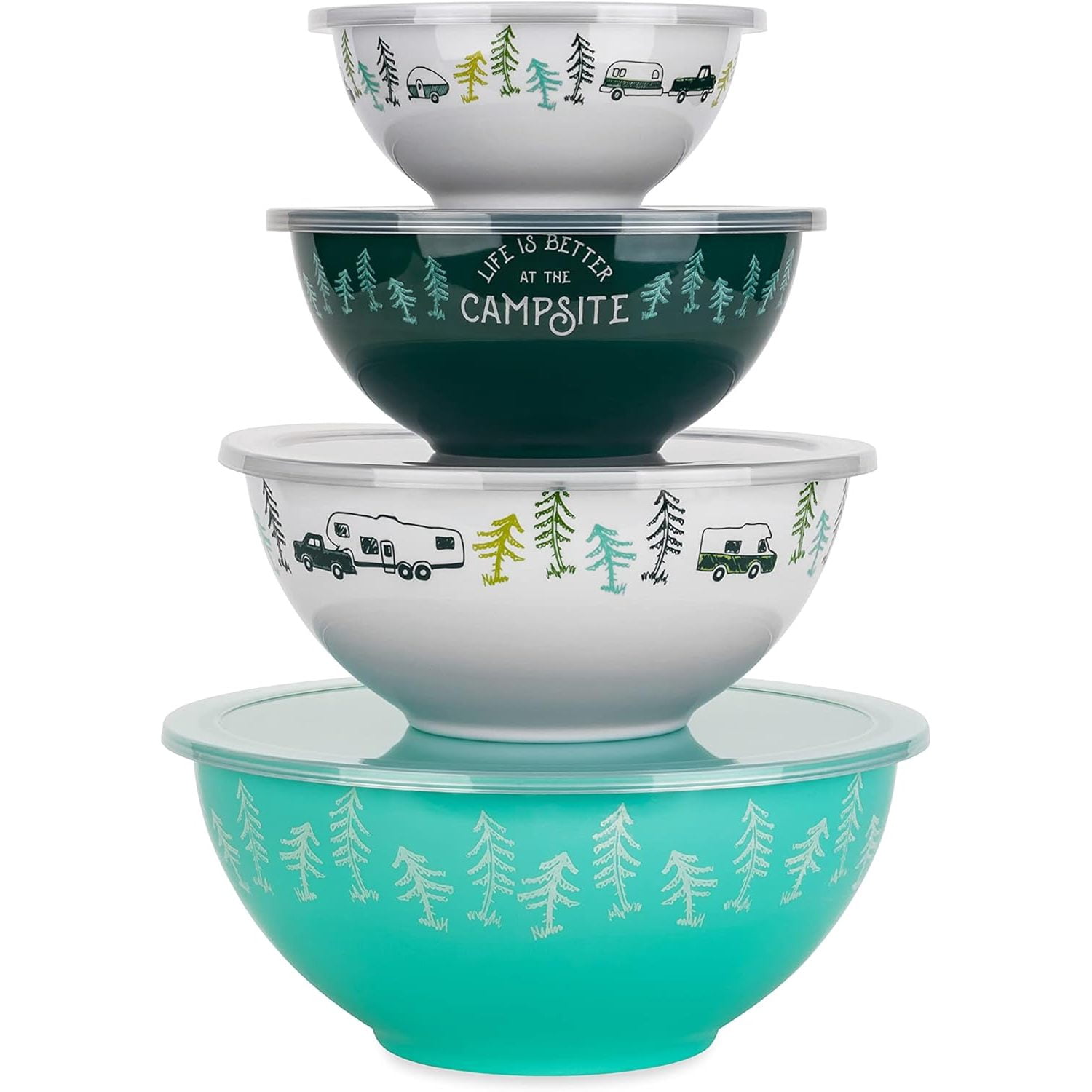 Camco Life is Better at The Campsite Nesting Bowl Set, Includes (4 ...