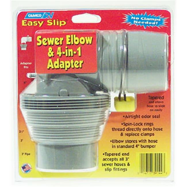 Camco Mfg Inc Rv Easy Slip Sewer Elbow & 4-in-1 Adapter - Walmart.com