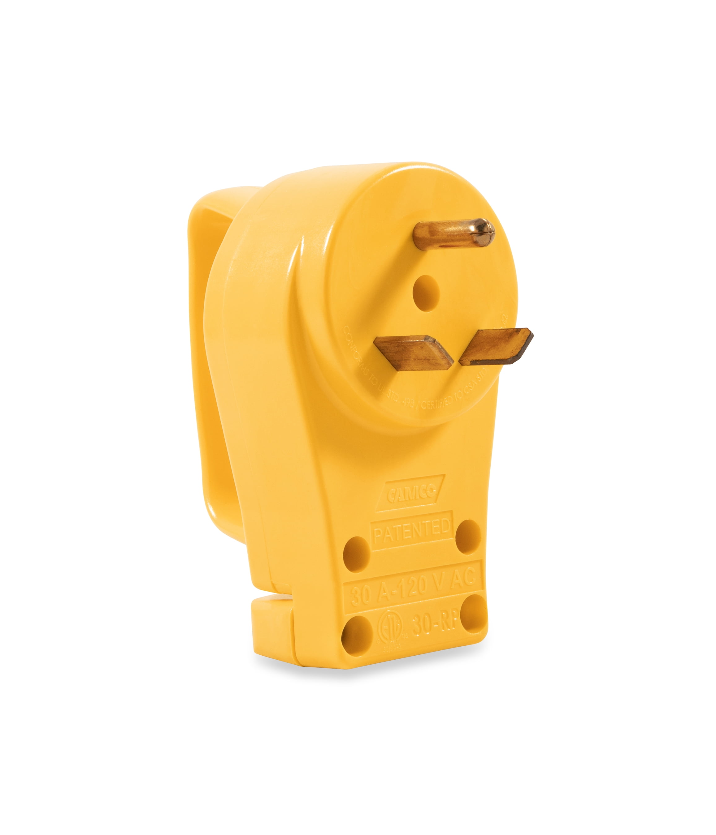 Camco, Power Grip RV Replacement Male Plug, 30 Amp, 125V/3750W ...