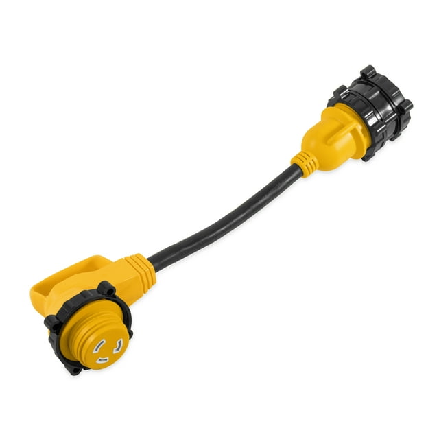 Camco PowerGrip Camper/RV Adapter | 30-Amp Marine-Style Locking Male/30 ...