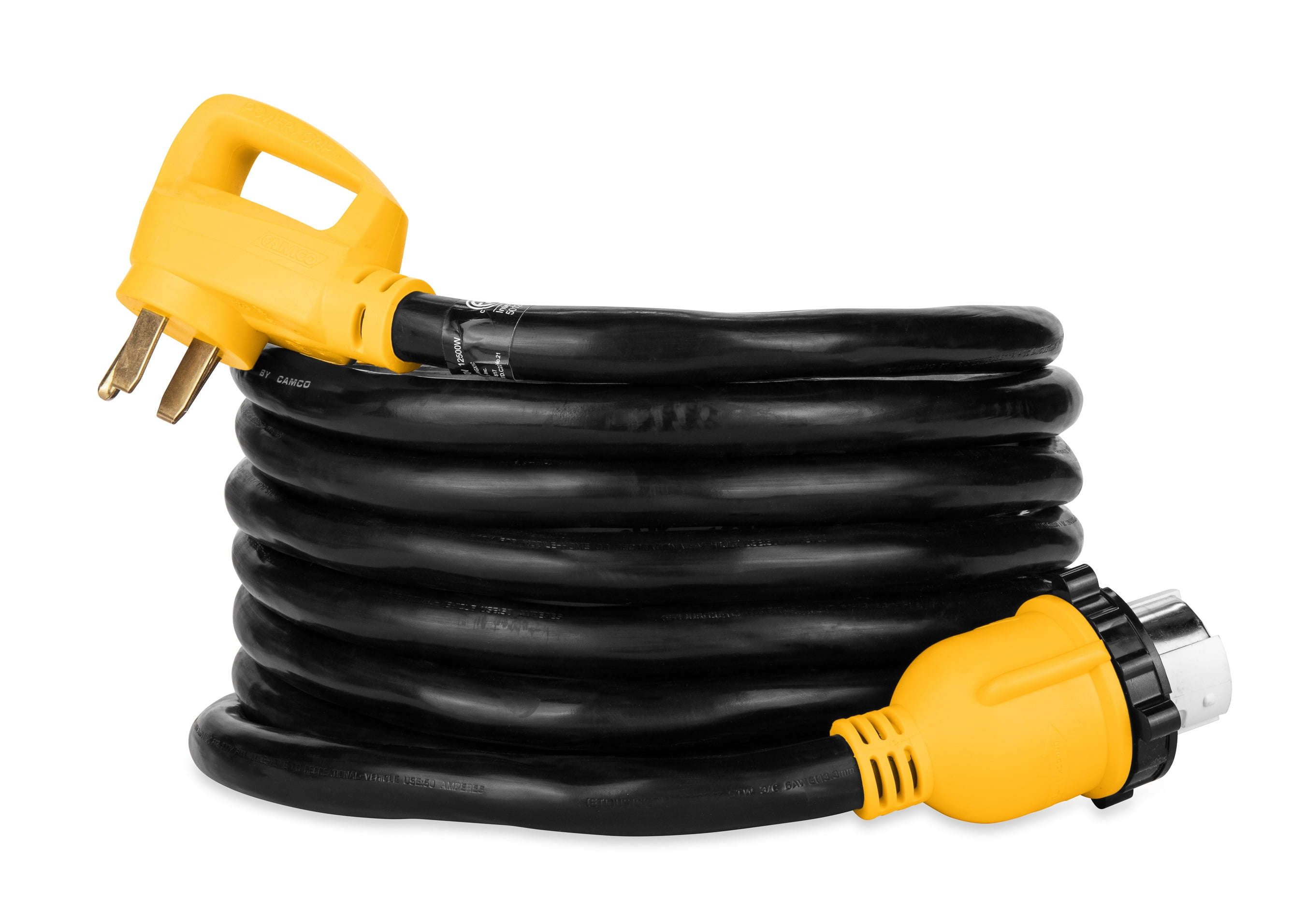 Camco PowerGrip Camper/RV Power Cord | 50-Amp Standard Male/50-Amp ...